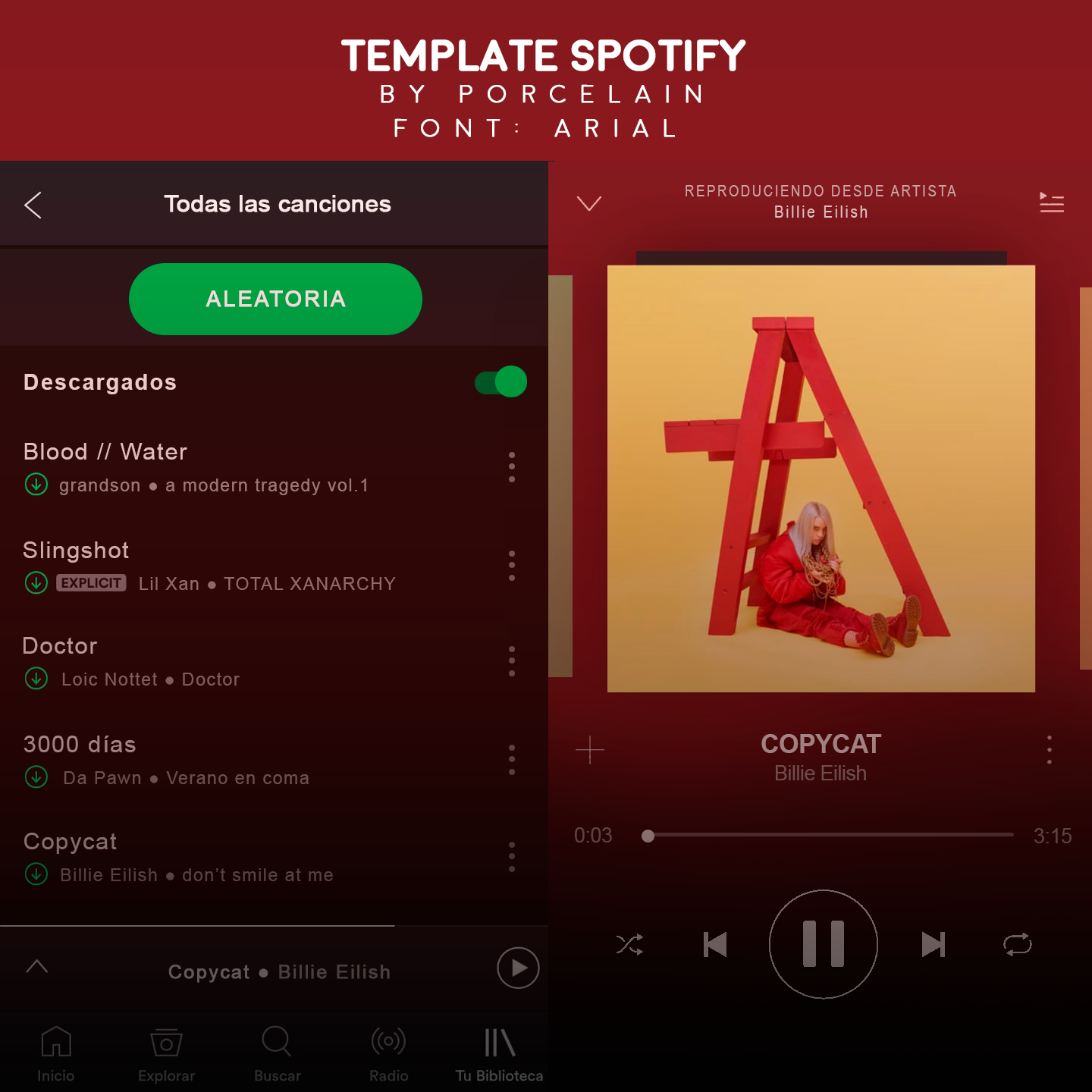 Spotify Template PSD