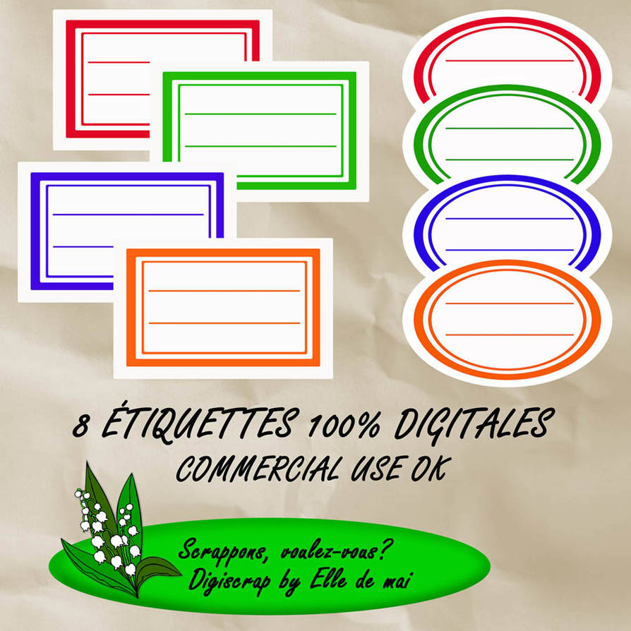 Etiquettes - labels by Elledemai on DeviantArt