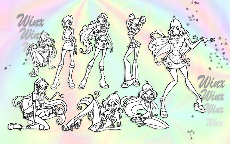 Winx Vector Colorizing Page by flashtuchka on DeviantArt