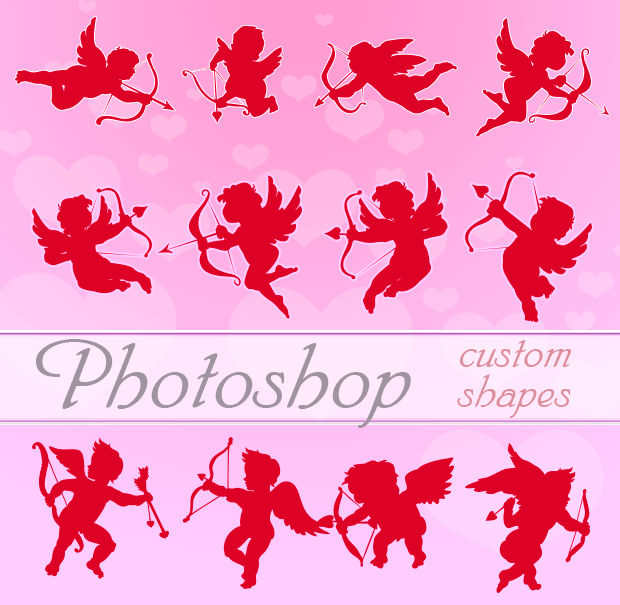 Valentine Cupids Photoshop Custom Shapes by flashtuchka on DeviantArt