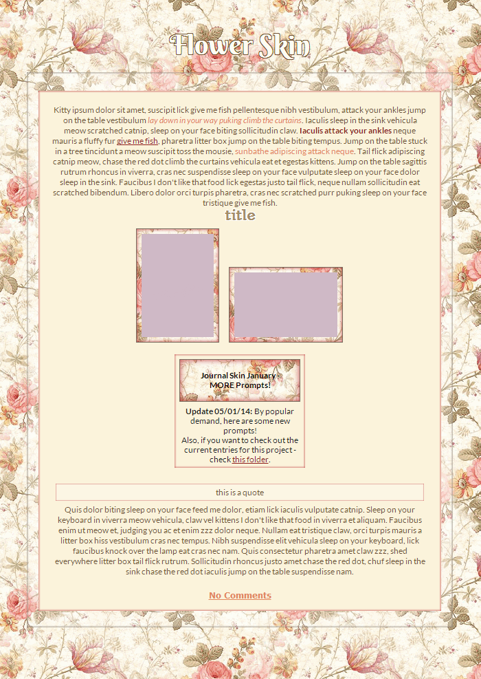 Flowery Journal Skin by nikkittie on DeviantArt