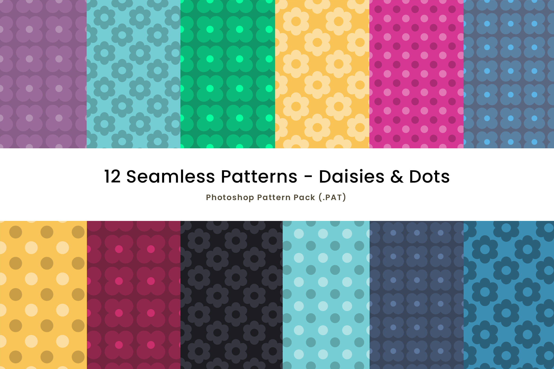 12 Seamless Daisy and Dot Patterns (free download) by hodgepodgemafia on DeviantArt