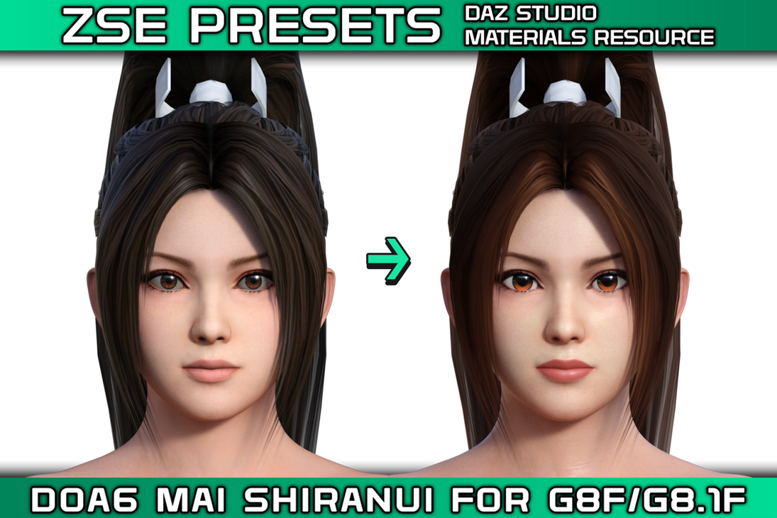 ZSE Materials Presets: DOA6 Mai Shiranui G8F by ZetaSaint on DeviantArt