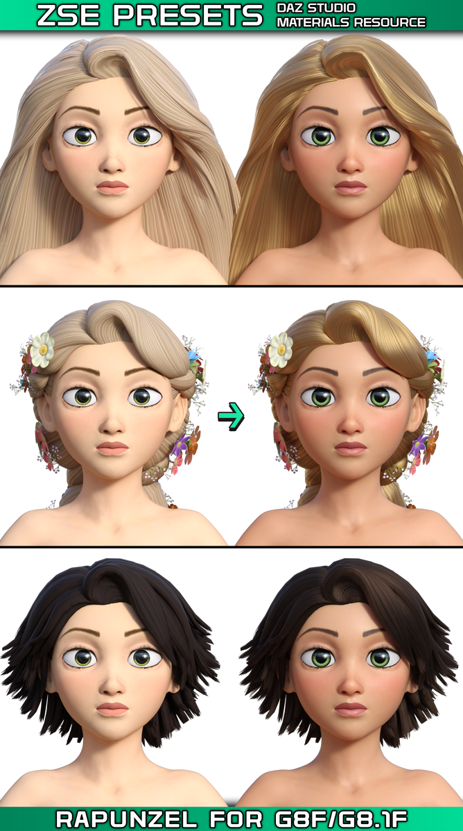 ZSE Materials Presets: Rapunzel G8F by ZetaSaint on DeviantArt