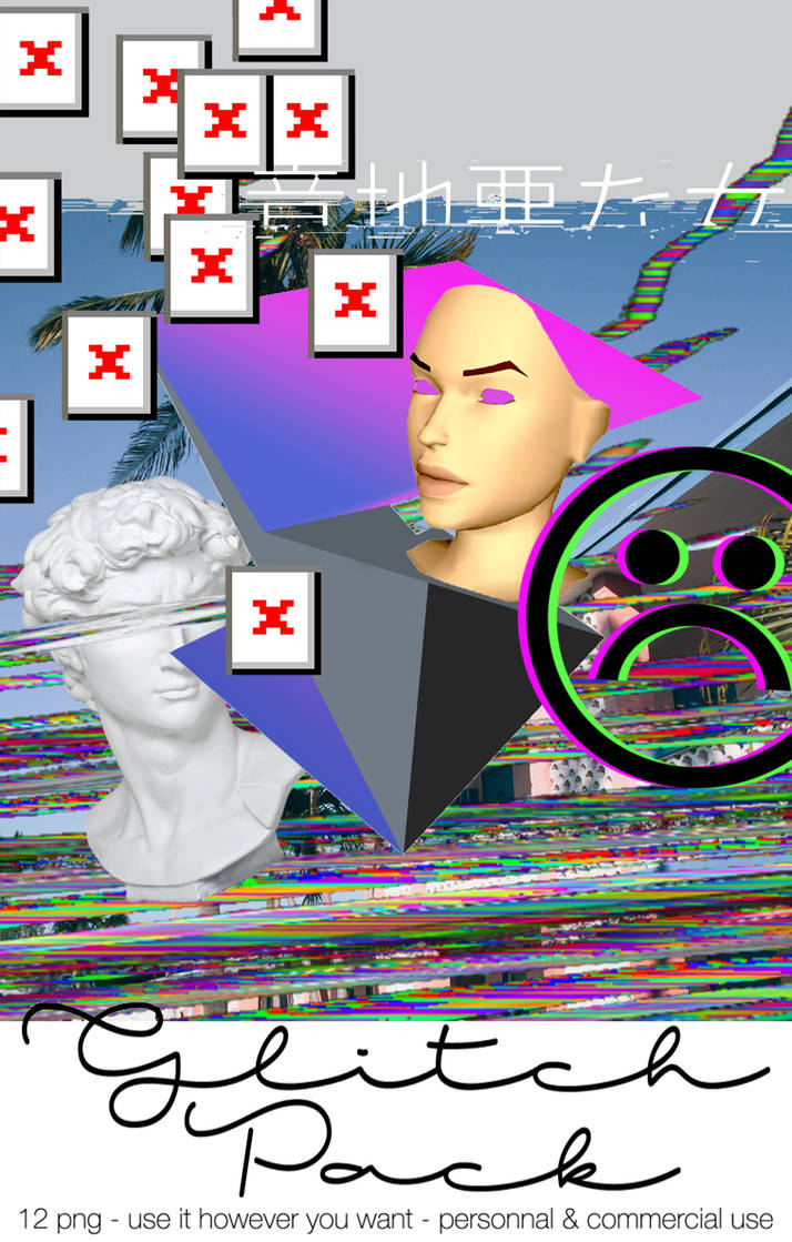 Glitch Pack (A pack of 12 png's) by louann1812 on DeviantArt