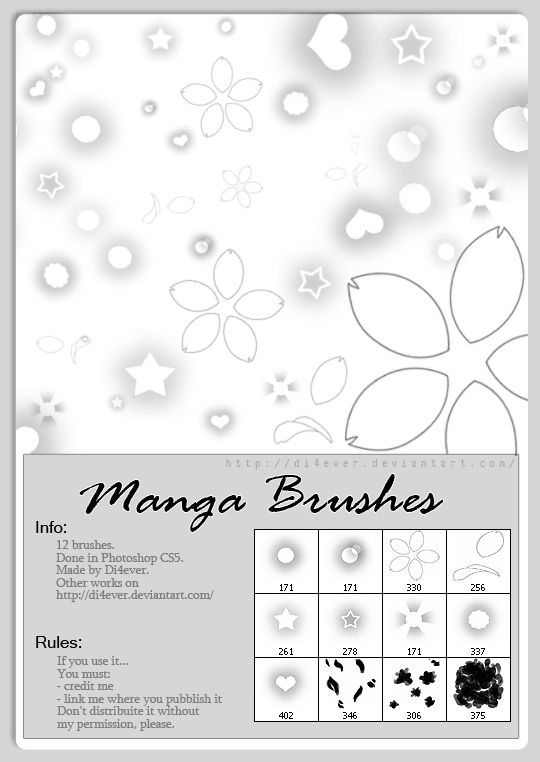 FREE - Manga Brushes by MissDidichan on DeviantArt