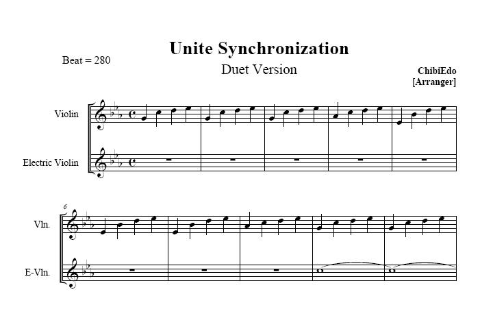 Unite Synchronization duet - violin and e-violin by ChibiEdo on DeviantArt