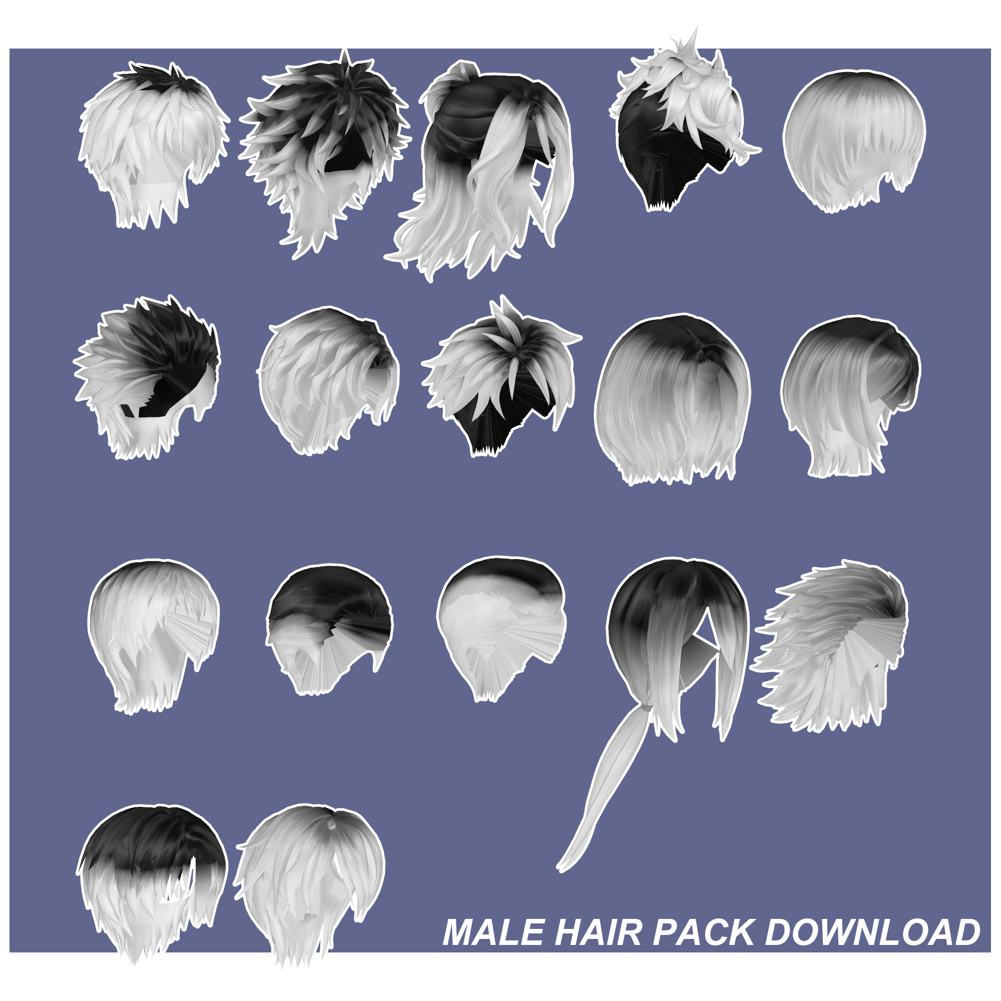 MMD DL - MALE HAIR PACK by ghoulishjulie on DeviantArt