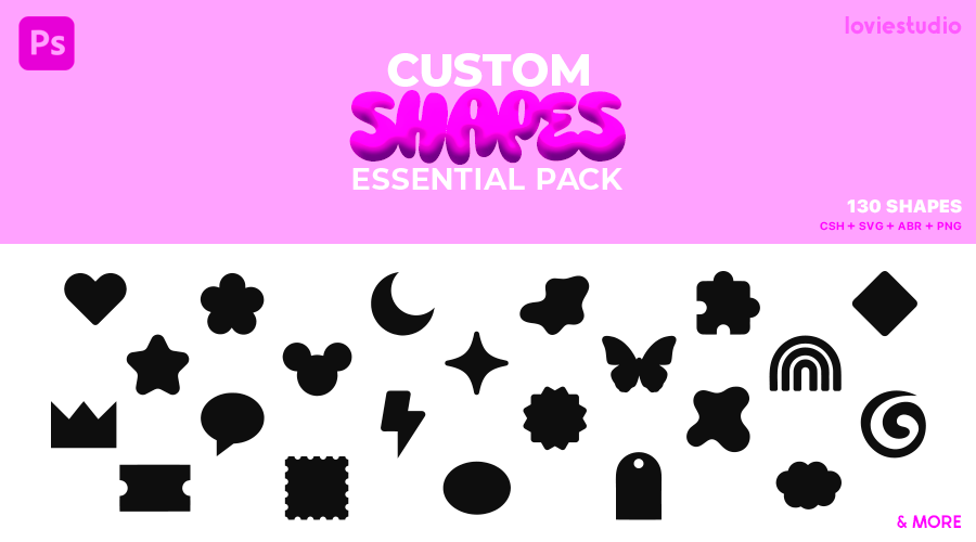 CUSTOM SHAPES ESSENTIAL PACK by loviestudio by lovietos on DeviantArt