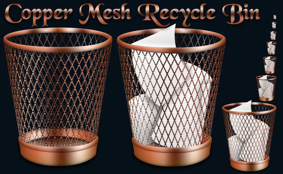 Copper Mesh Recycle Bin by Elmer-BeFuddled on DeviantArt