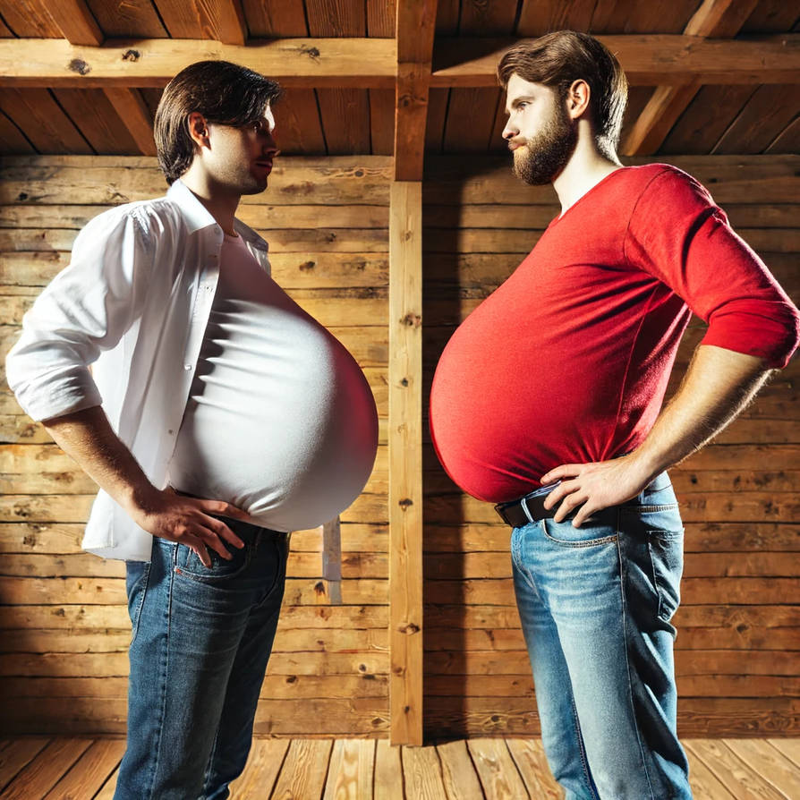 Two Men Expecting by wannaballbelly on DeviantArt