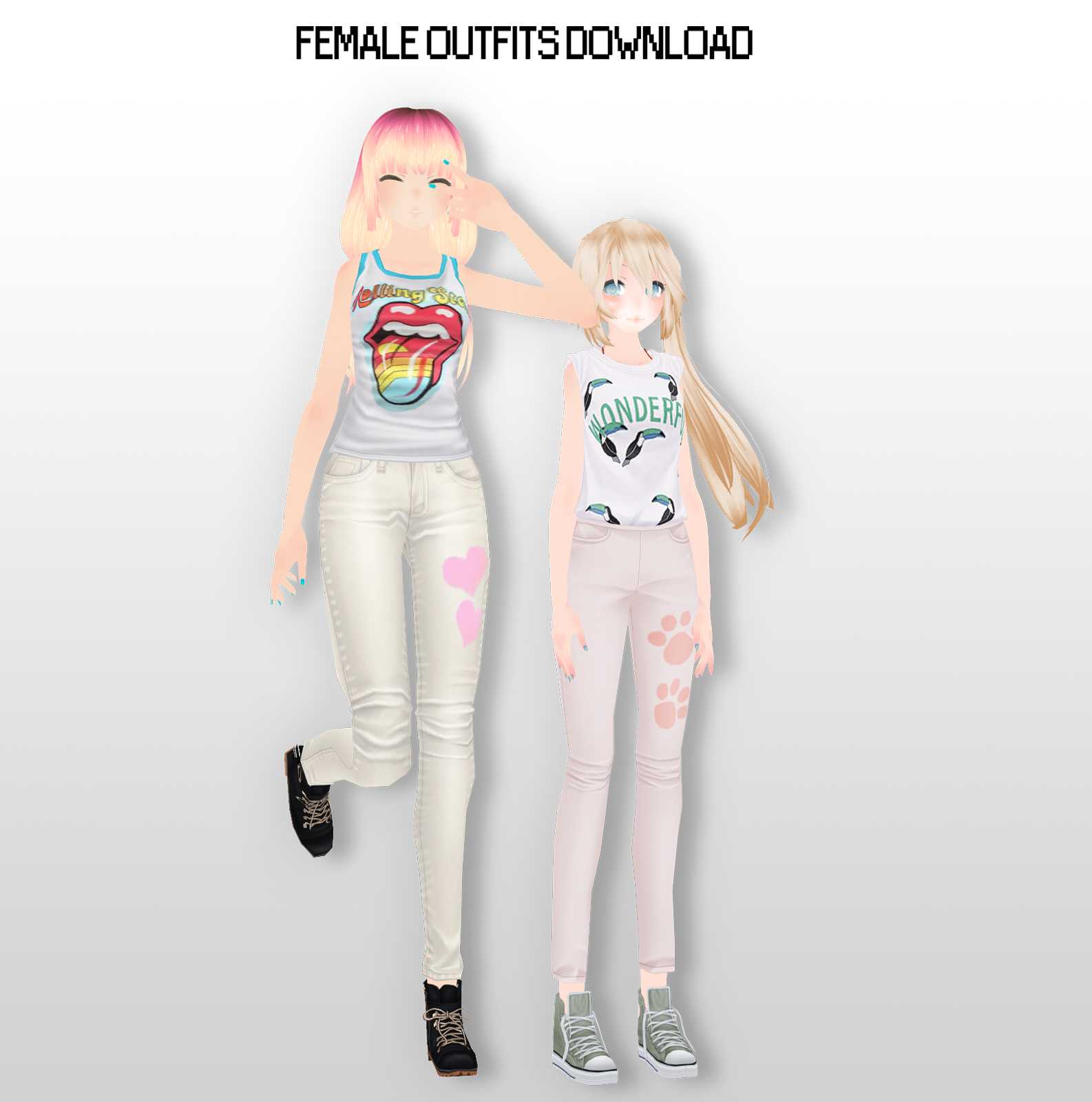 MMD Female Outfits DL by UnluckyCandyFox on DeviantArt
