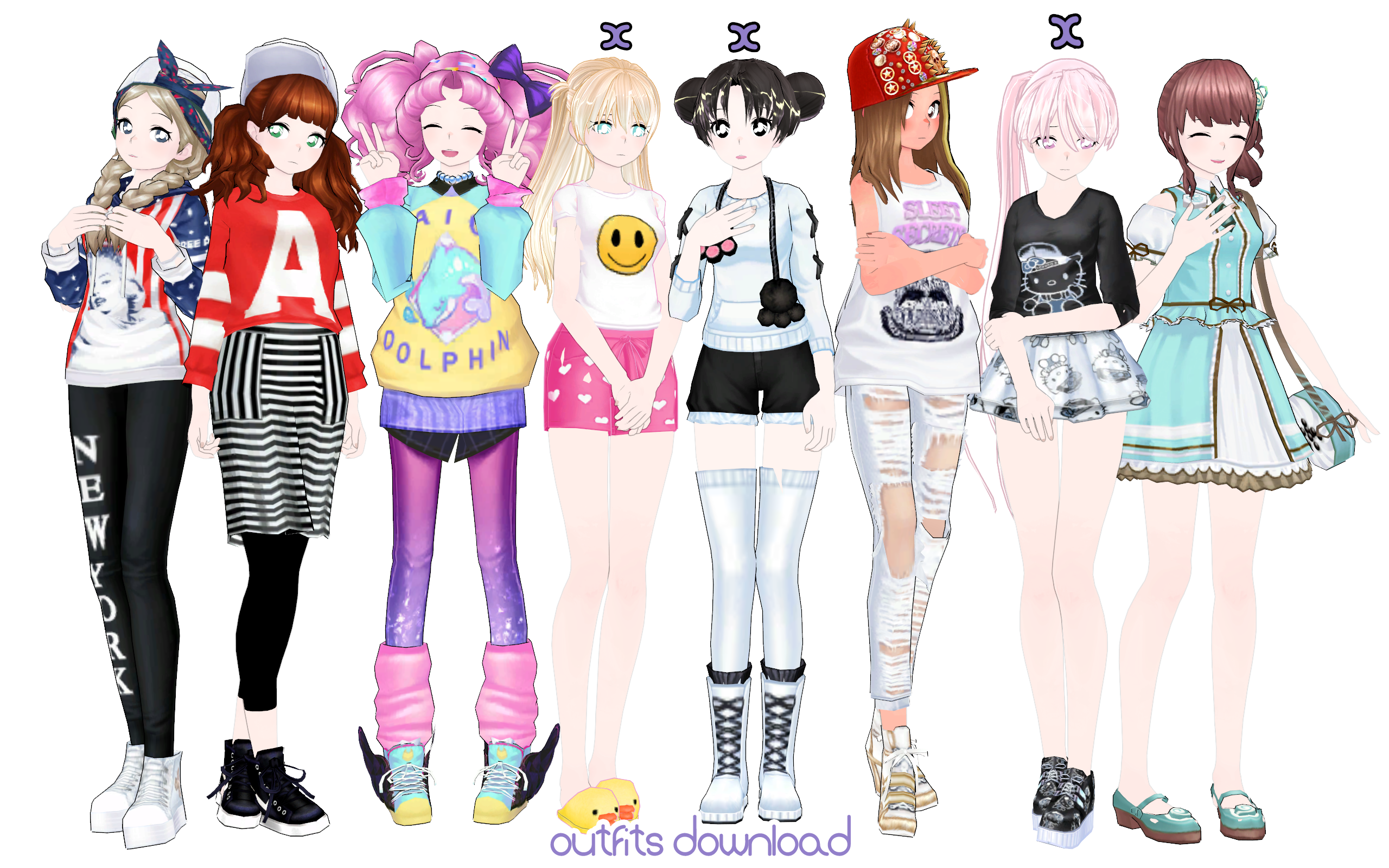 [MMD] Female Outfits by UnluckyCandyFox on DeviantArt