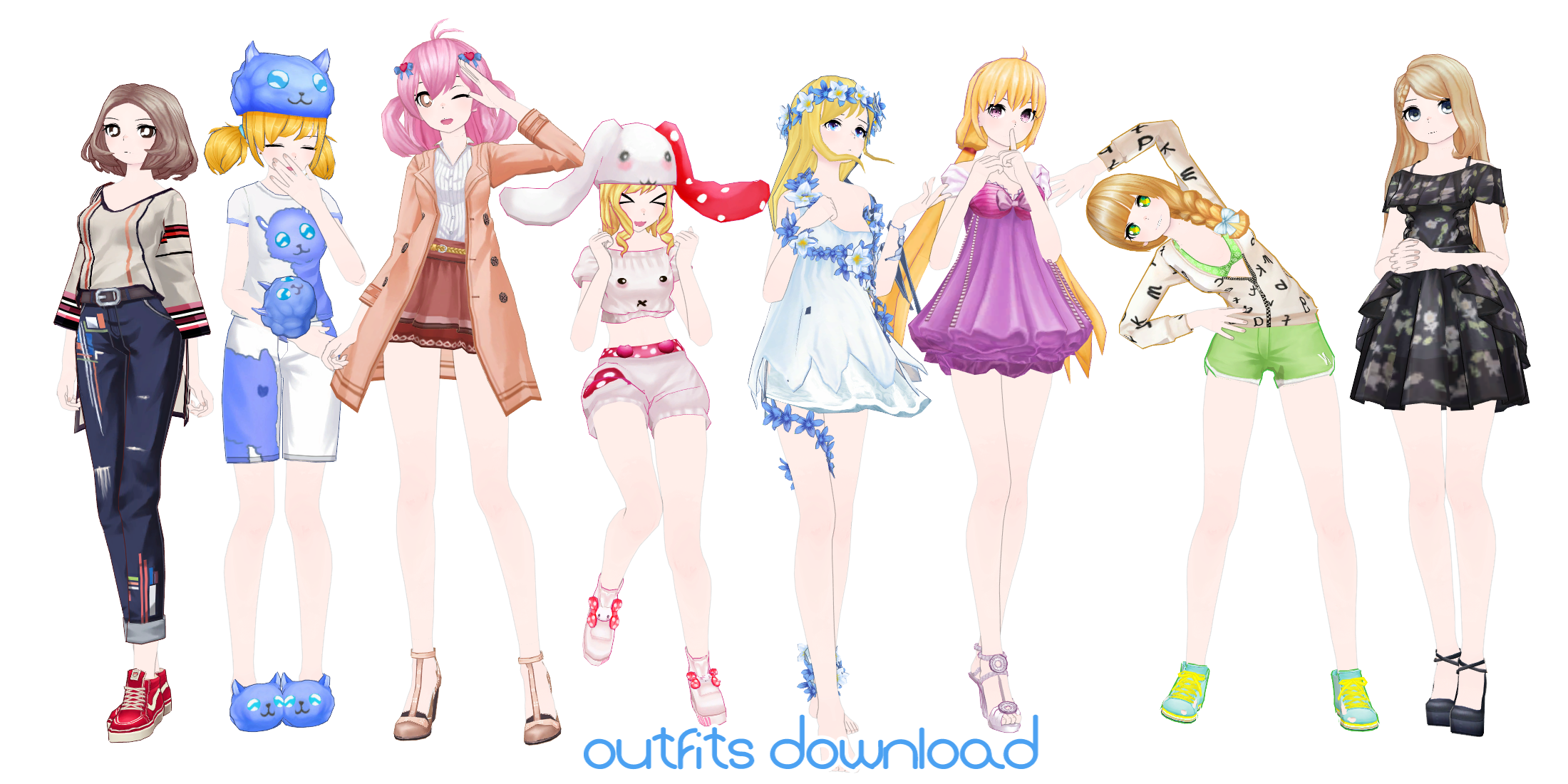 [MMD DL] Female Outfits by UnluckyCandyFox on DeviantArt