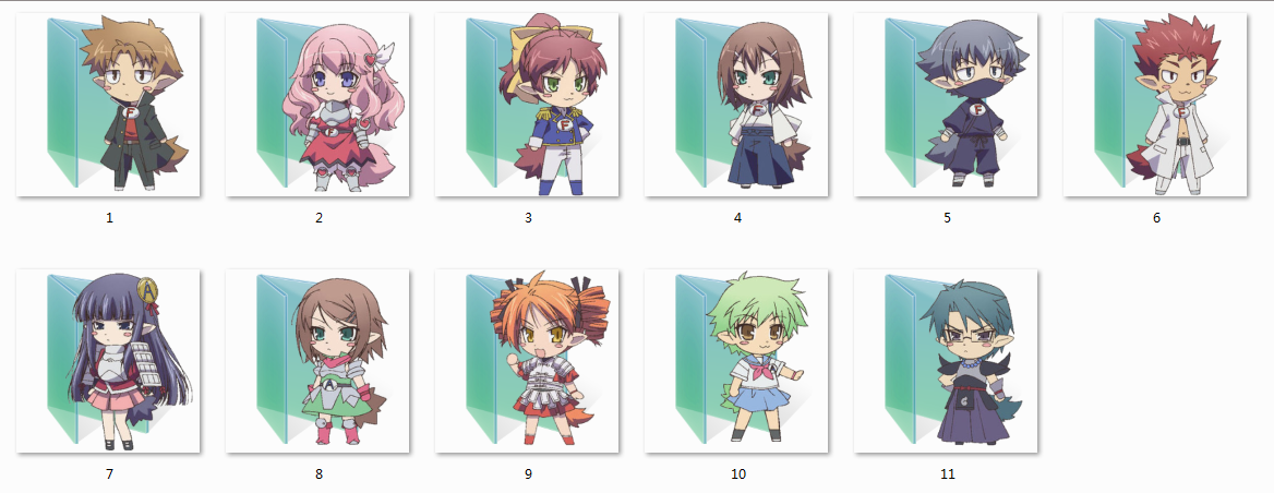 Baka And Test Characters Chibi