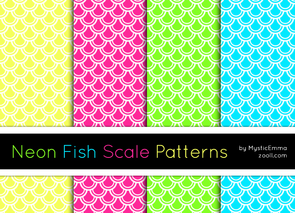Neon Fish Scale Patterns by MysticEmma on DeviantArt