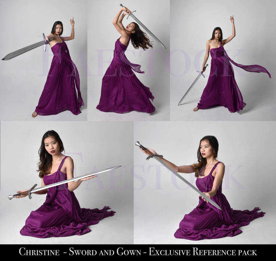 Christine - Sword and Gown Stock Pose Reference by faestock on DeviantArt