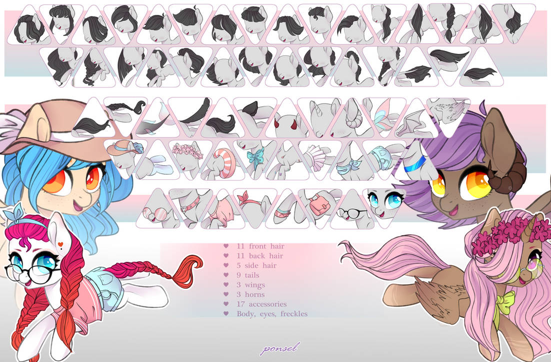 P2U PONY BASE lineart+addons #9 by Ponsel on DeviantArt