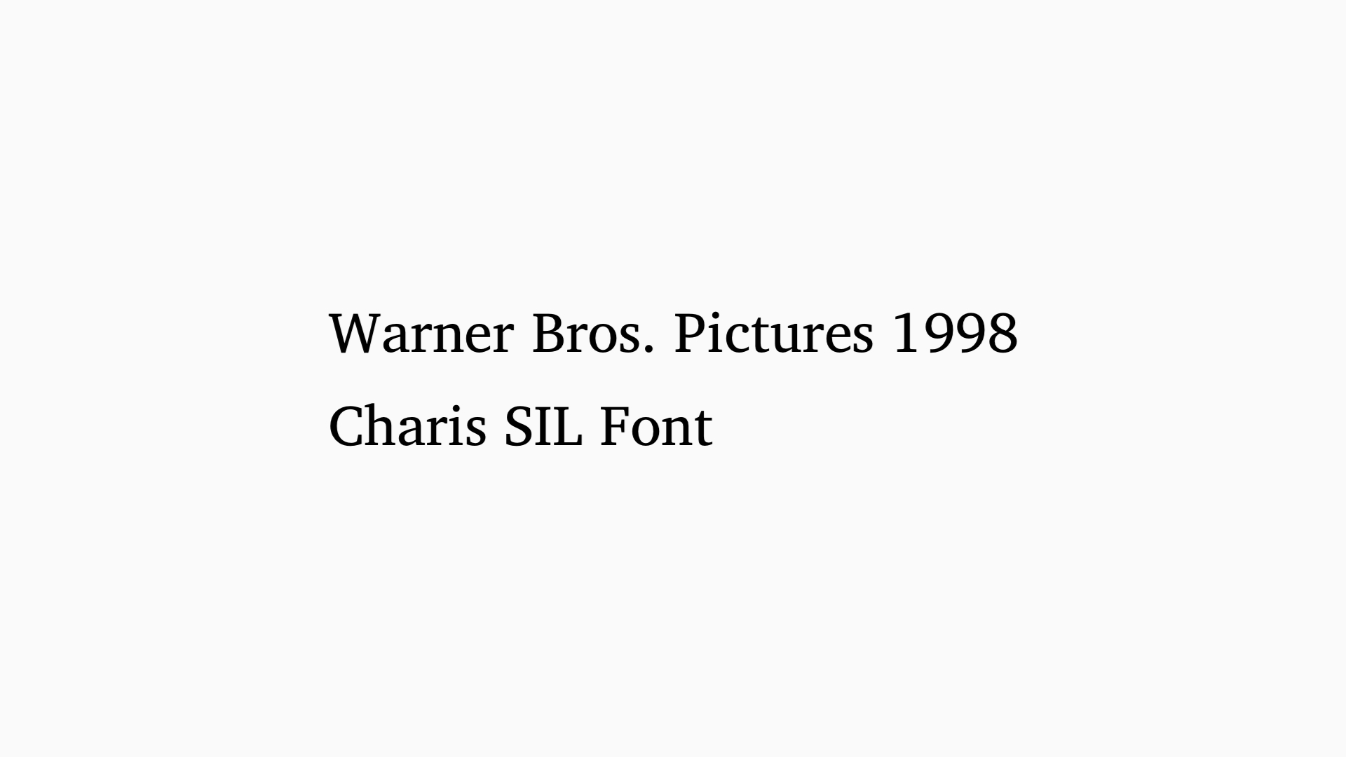 Warner Bros. Pictures 1998 Charis SIL Font by Charlieaat on DeviantArt