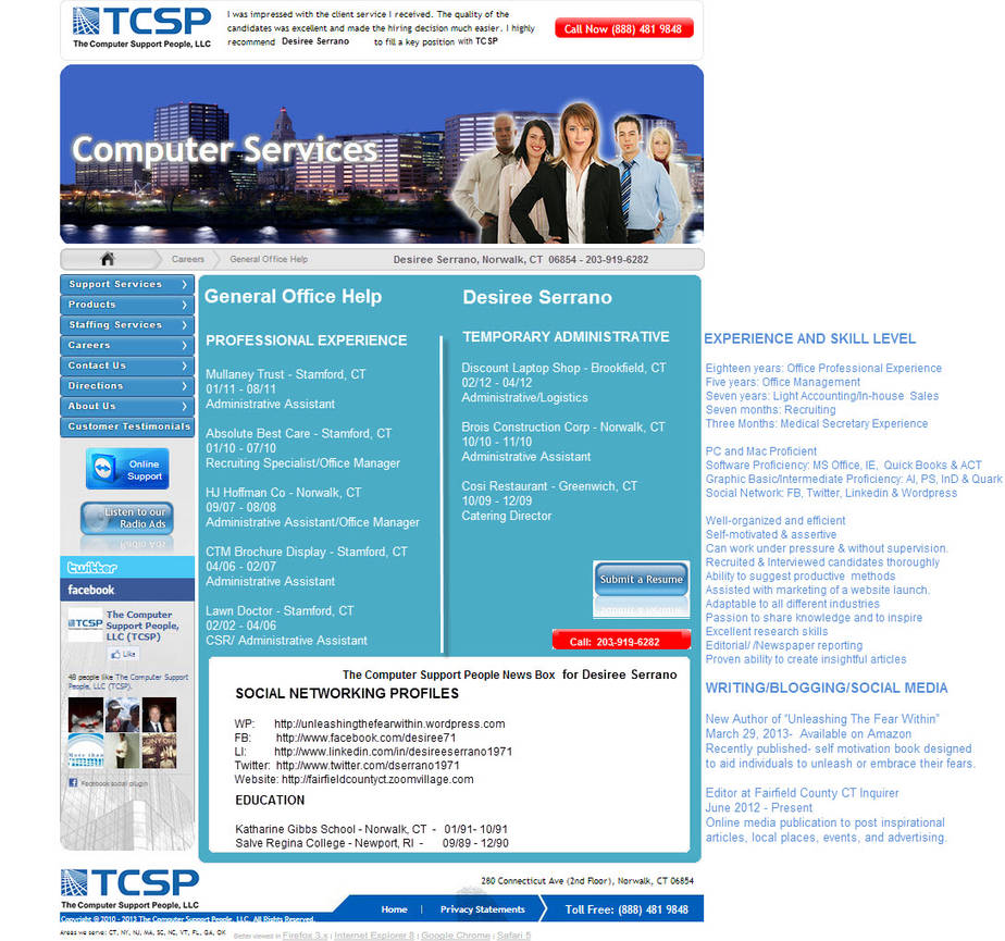 Tcsp Resume For Desiree Serrano by desireeserrano1971 on DeviantArt