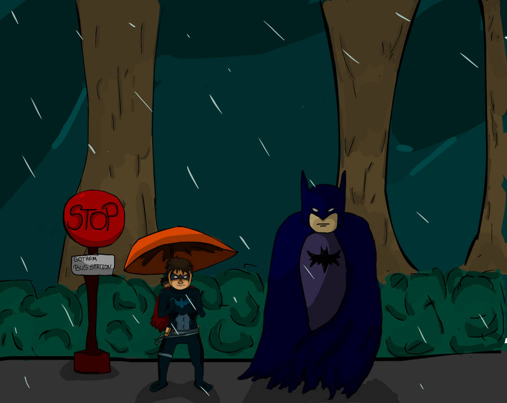 Batman ,Robin and Nightwing waiting for the bus by KittKatt1099 on ...