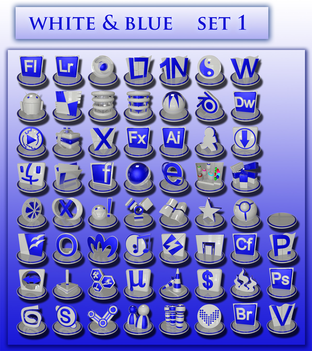 white and blue icon set 1 by xylomon on DeviantArt