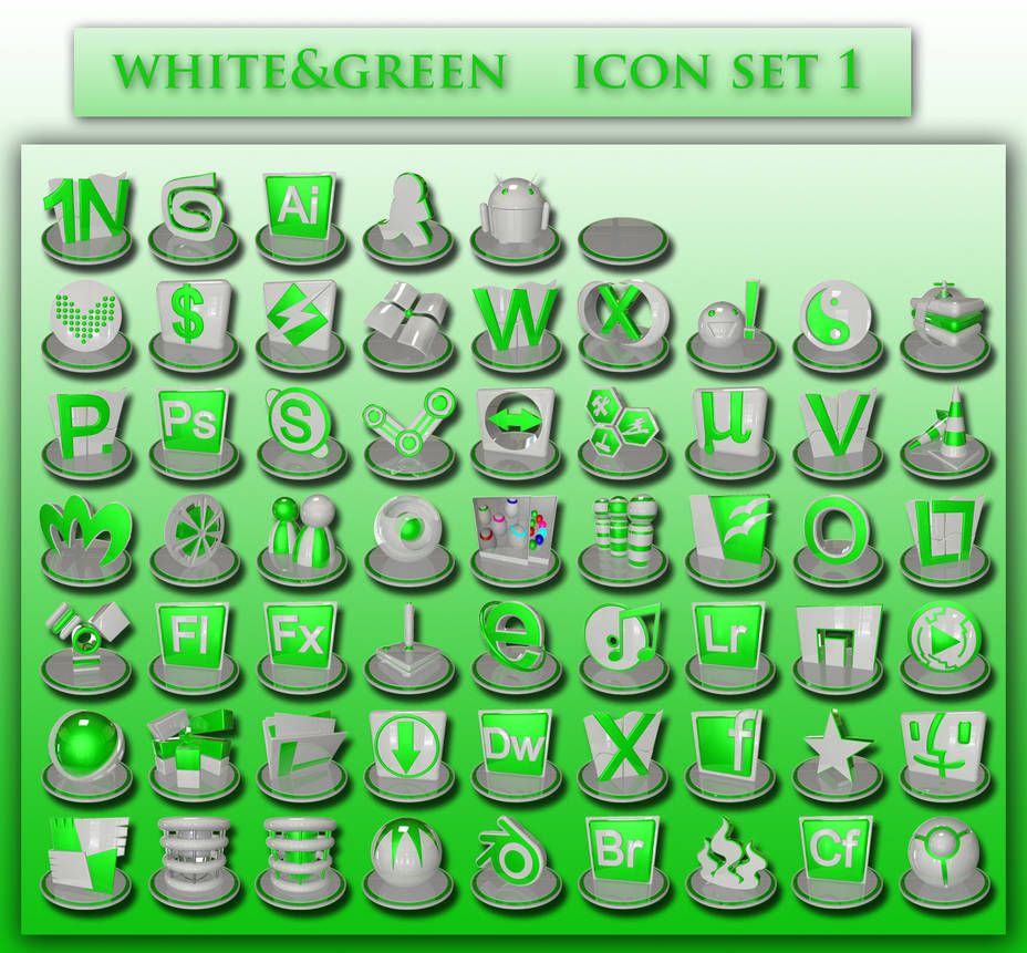 white and green icons set 1 by xylomon on DeviantArt
