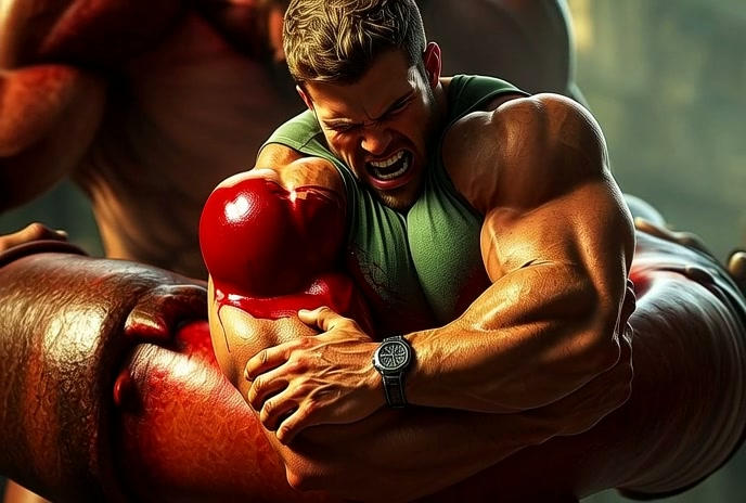 Monster crush, Major tries to ride it out by Bigsqueezer on DeviantArt