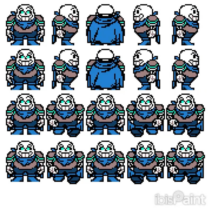 UNDERSWAP Sans - Overworld Sprites by C0ckwood on DeviantArt