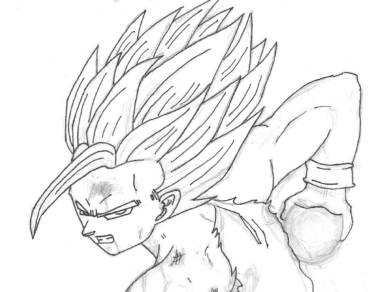 Gohan Charging the Kamehameha Sketch by TheShadowsKeeper on DeviantArt