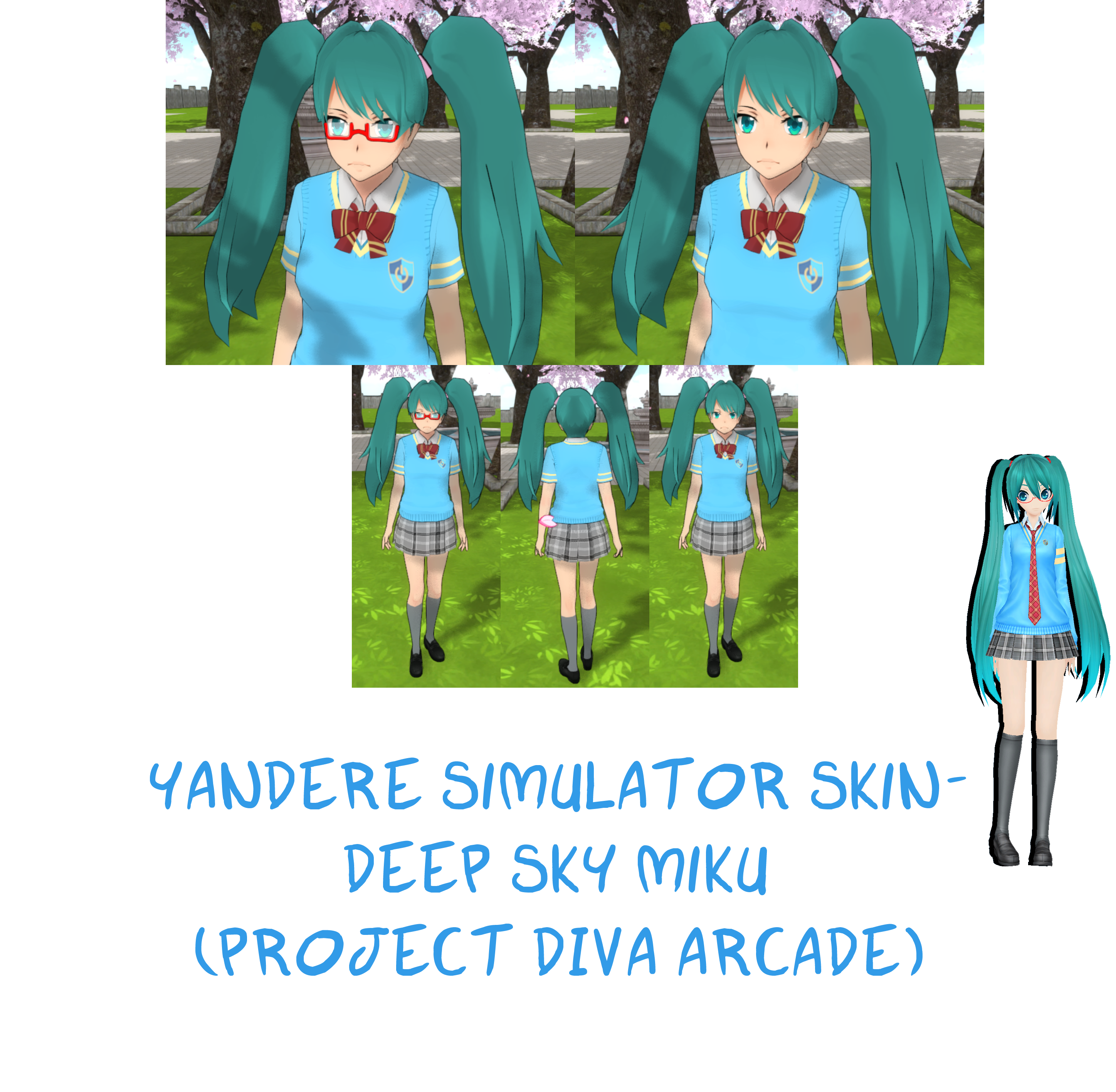 Yandere Simulator- Deep Sky Miku Skin by ImaginaryAlchemist on DeviantArt