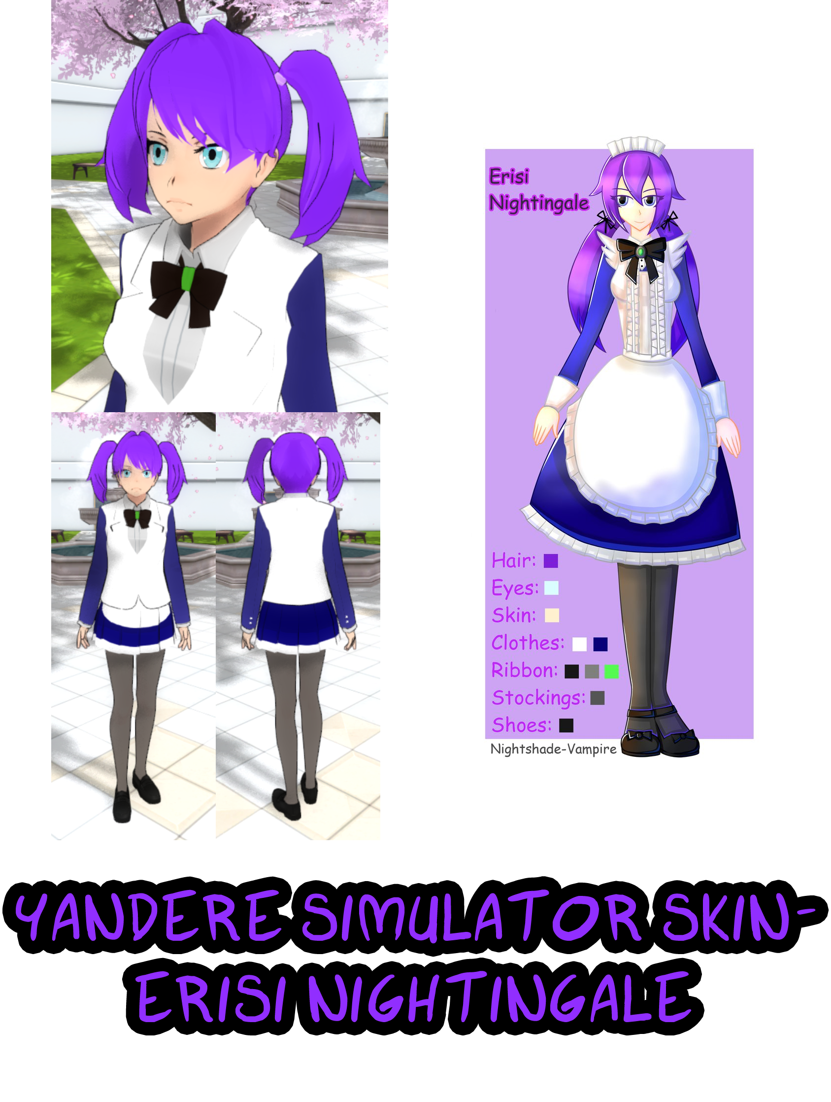 Yandere Simulator- Erisi Nightingale Skin by ImaginaryAlchemist on ...