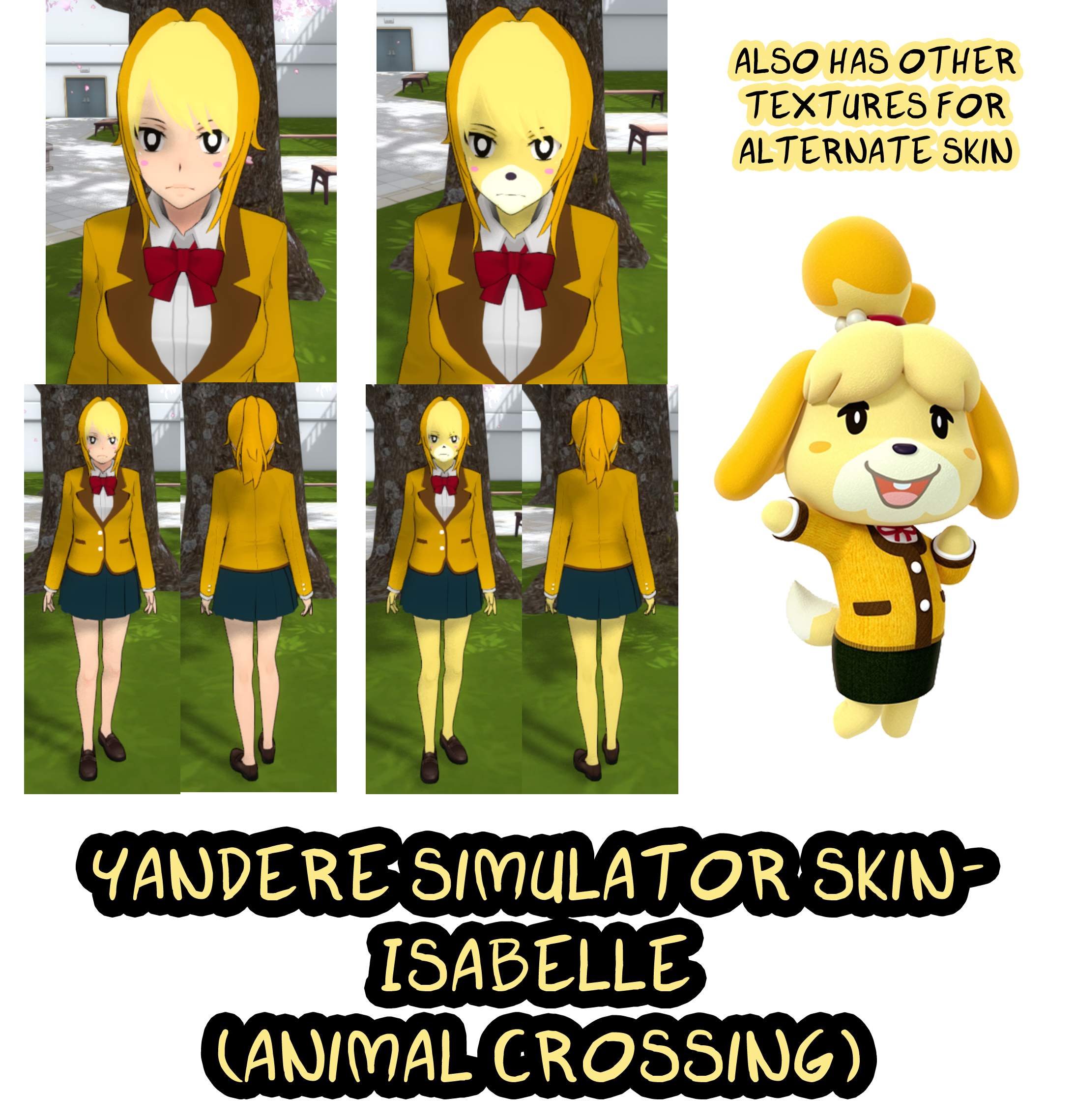 Yandere Simulator- Isabelle Skin by ImaginaryAlchemist on DeviantArt
