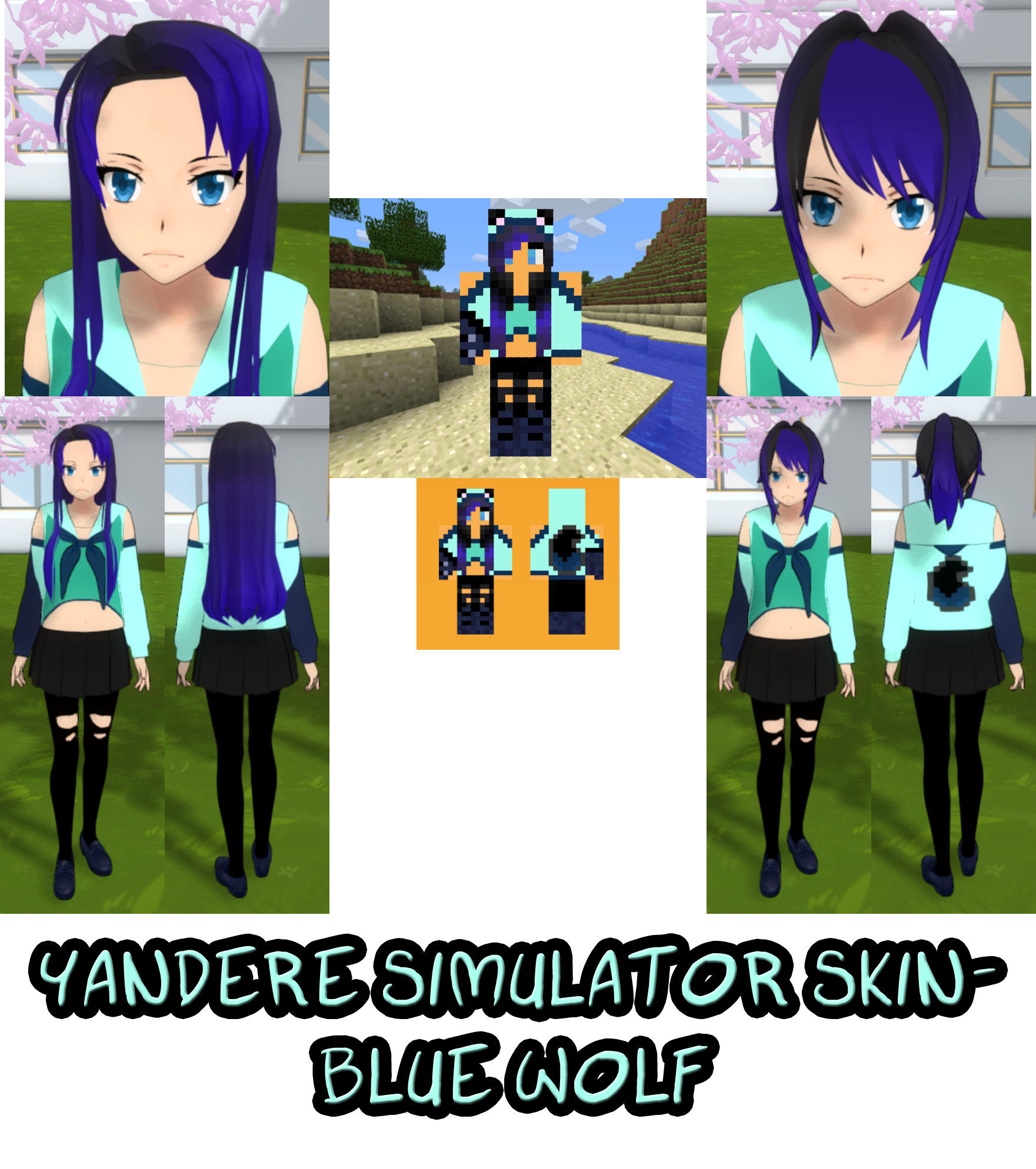 Yandere Simulator- Blue Wolf Skin by ImaginaryAlchemist on DeviantArt