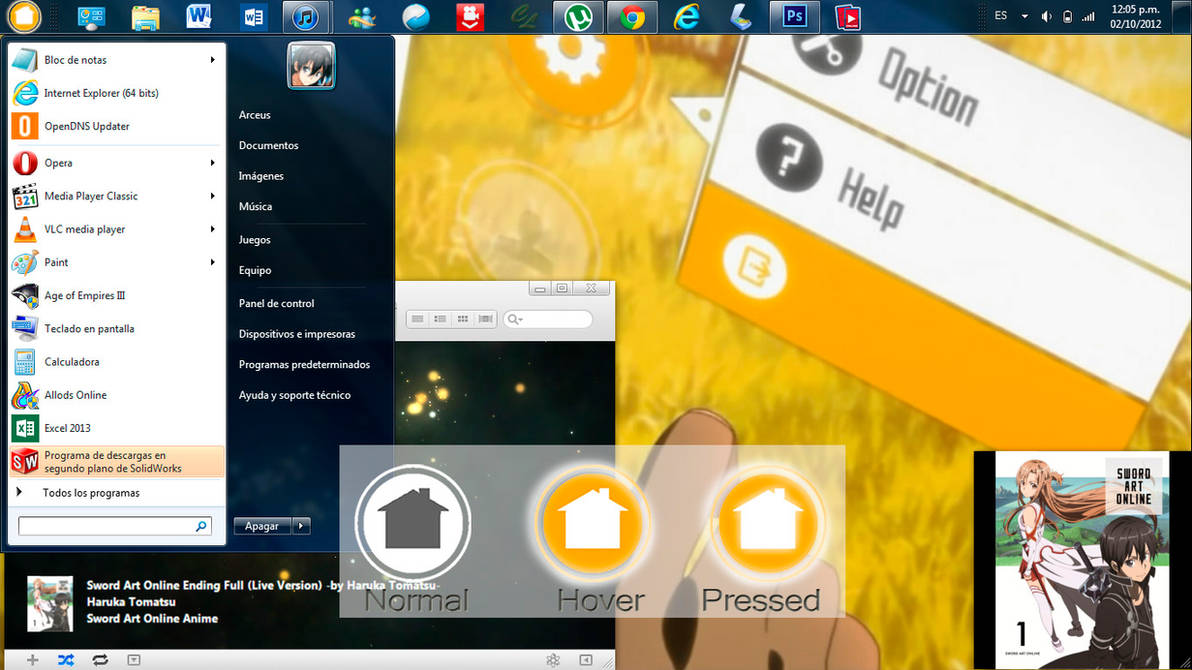 Sword Art Online Start Orb for Windows 7 by sector19 on DeviantArt