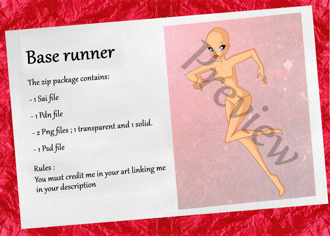 Base runner girl by Cristalinawinx on DeviantArt