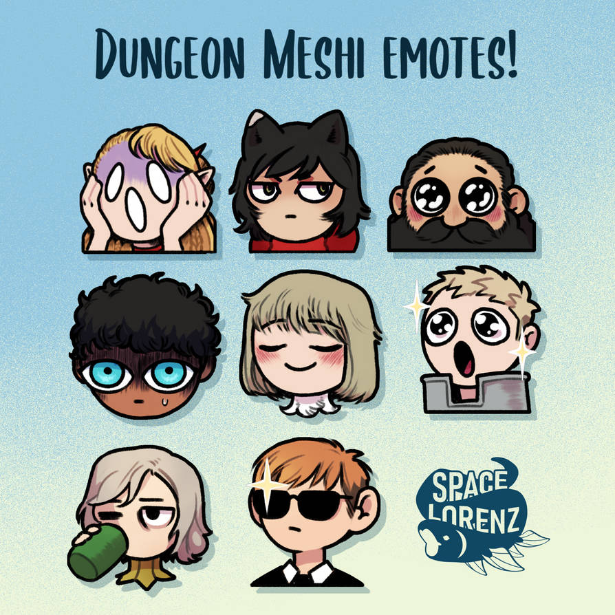Dungeon Meshi emotes by SpaceLorenz on DeviantArt