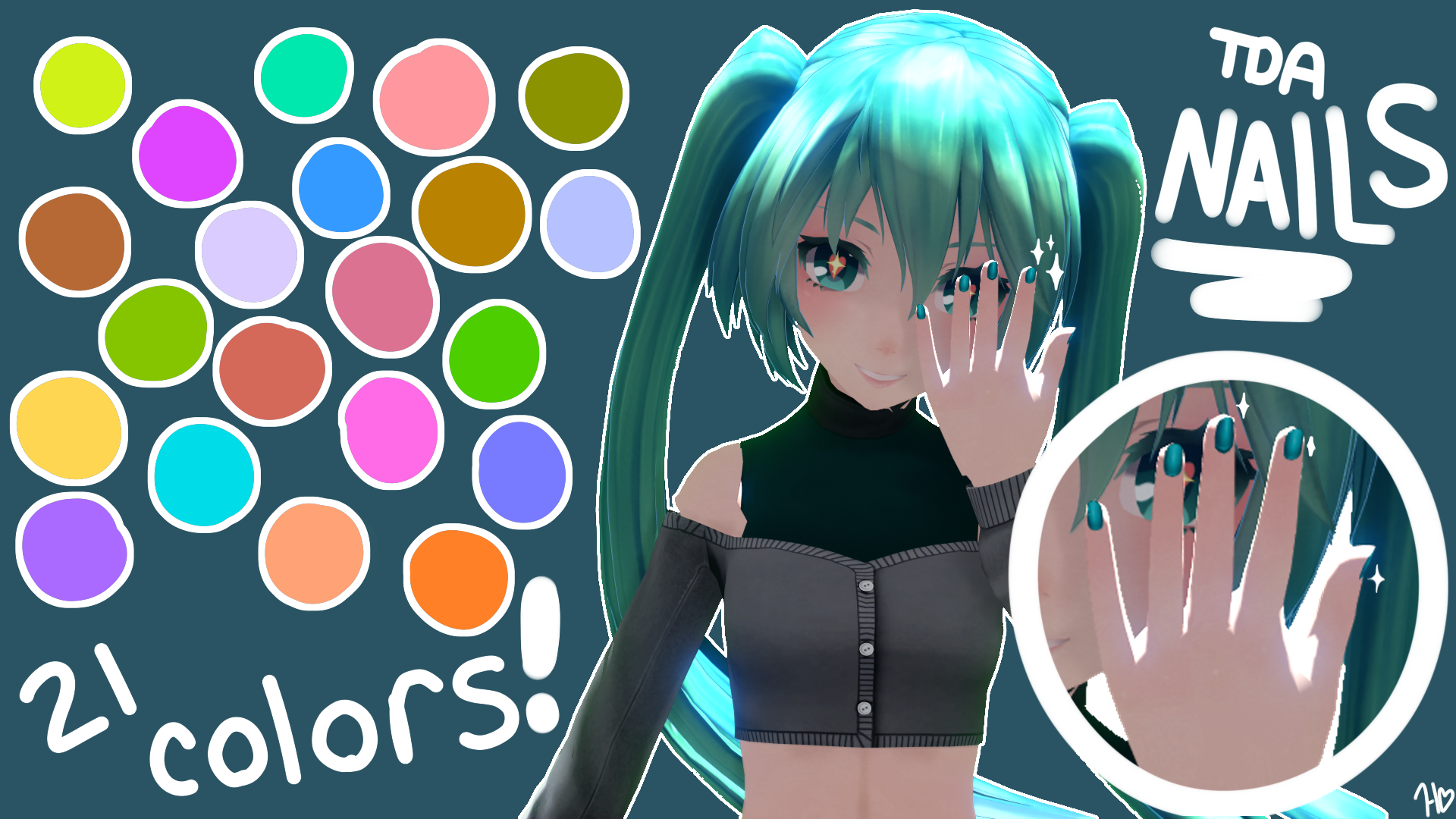 TDA Nail Textures Recolored -- 21 colors by heartsthekitteh on DeviantArt