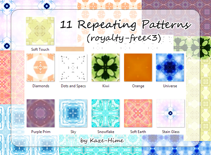 11 Repeating Patterns by Kaze-Hime on DeviantArt