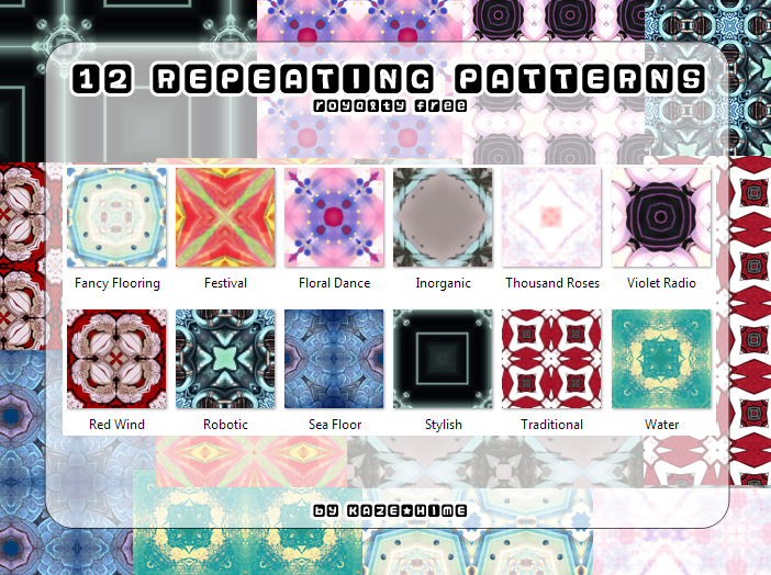 12 Repeating Patterns by Kaze-Hime on DeviantArt