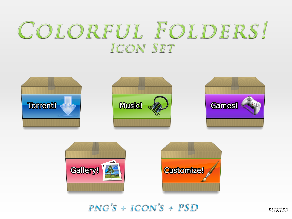 Colorful Folders Icon Set by fuki53 on DeviantArt