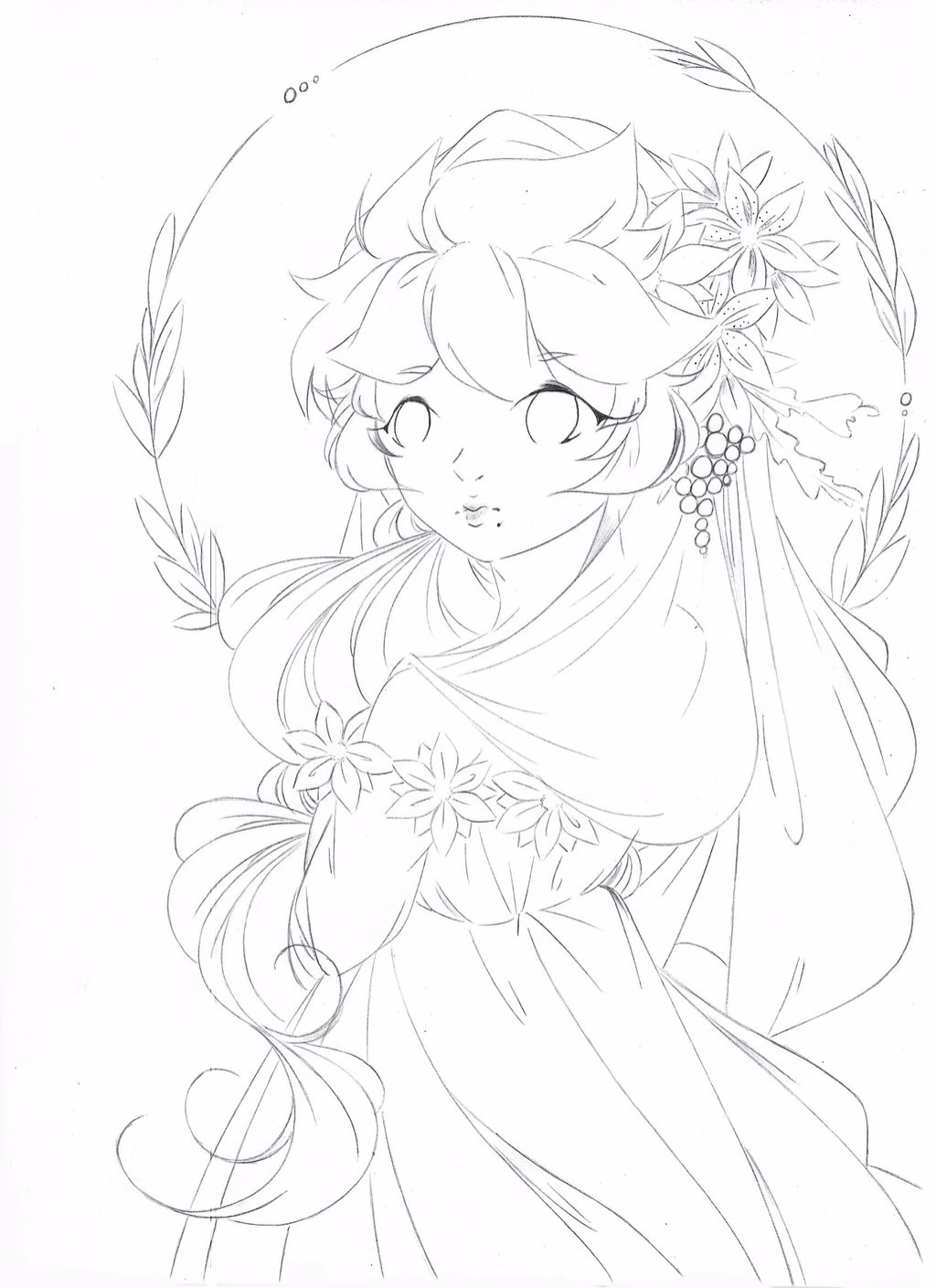 Flower Waifu .:lineart:. by Angelic-Blossoms on DeviantArt
