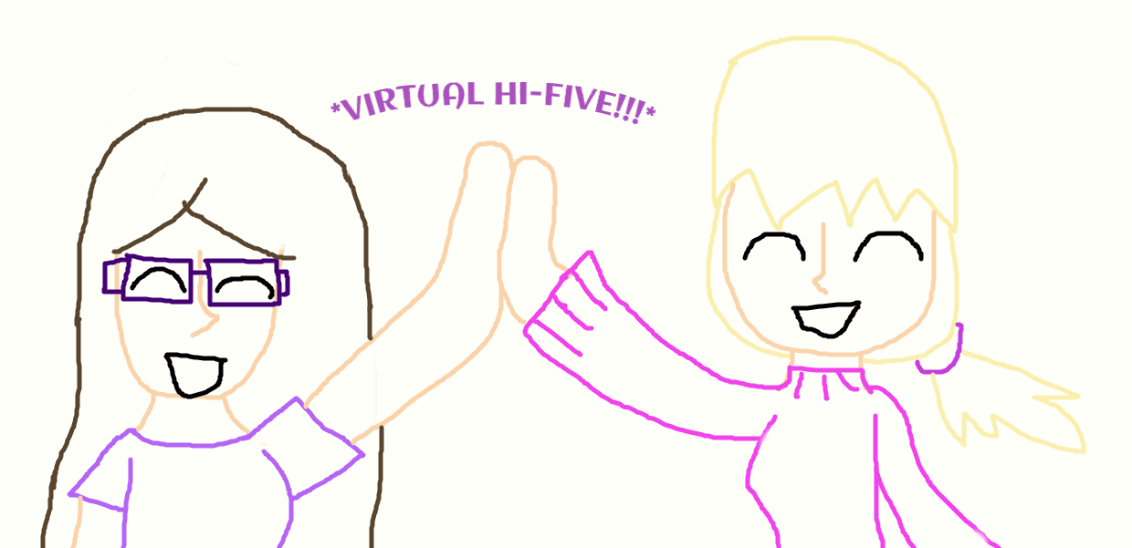 VIRTUAL HI-FIVE!!!! by CupcakeOfAwesomeness on DeviantArt