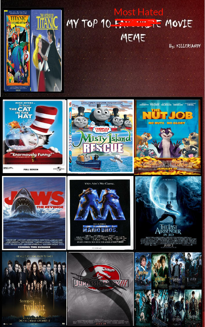 My Top 10 Most Hated Movies by KPsaurusrex on DeviantArt
