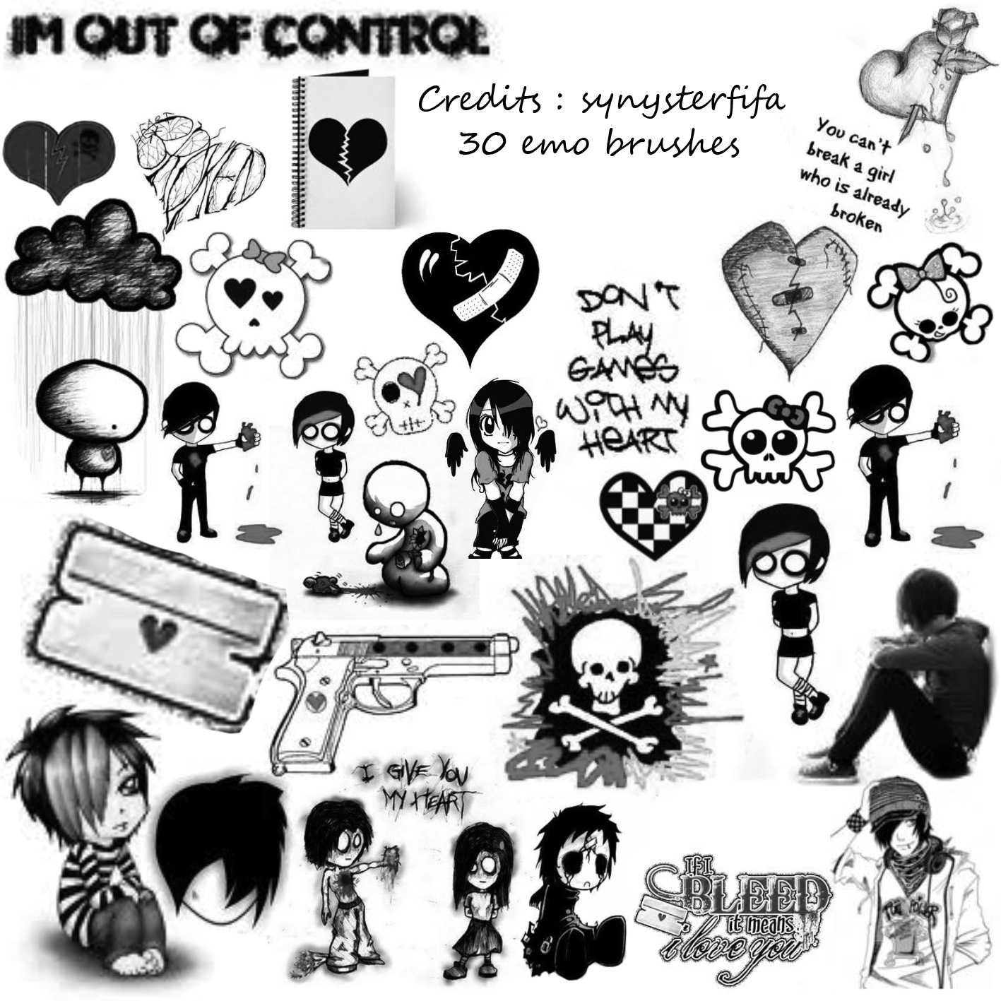 Emo Brushes by synysterfifa on DeviantArt