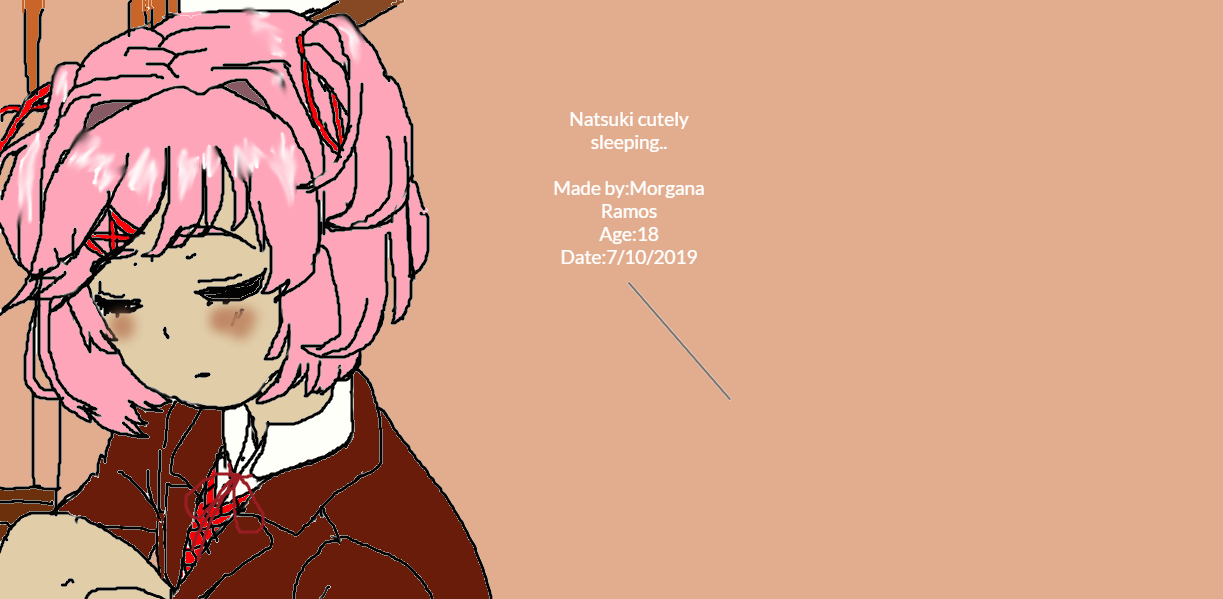 Natsuki Sleeping by cupcakes432555 on DeviantArt