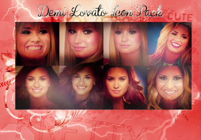 8 Demi Lovato icons pack + texture by me by crazyxxfan on DeviantArt