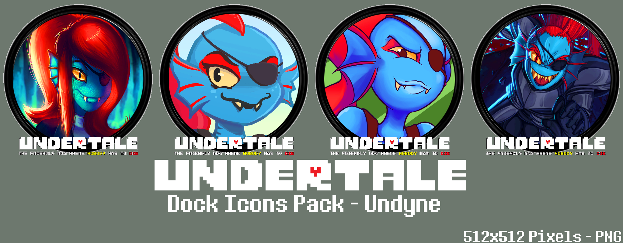 Undertale Dock Icons Pack - Undyne by thecheshireguy on DeviantArt