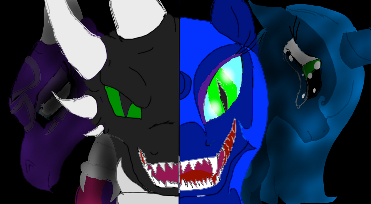 Night Mare Moon And Cynder by everythinglover12 on DeviantArt