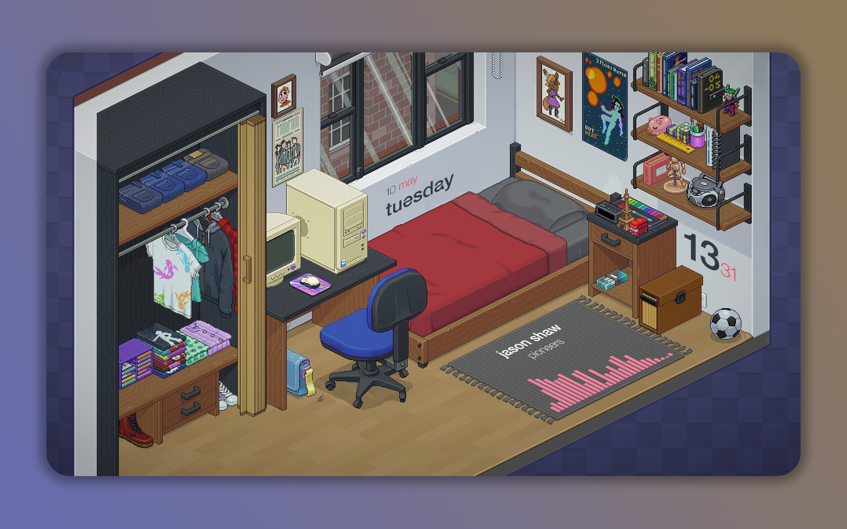Bedroom (A suite from the game 'Unpacking') by shorbete on DeviantArt